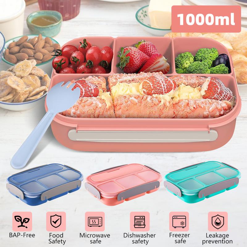 Leak Proof Lunch Box - 4 Compartment Bento Box, with 4 compartments and ...