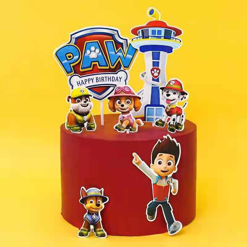INS PAW Patrol theme PAW Patrol set paper card cake topper baking ...