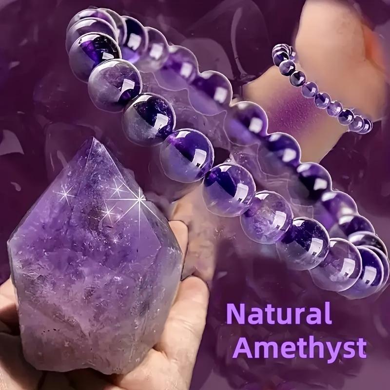 1pc natural amethyst bracelet, Women's/Men's bracelet, holiday - TikTok ...