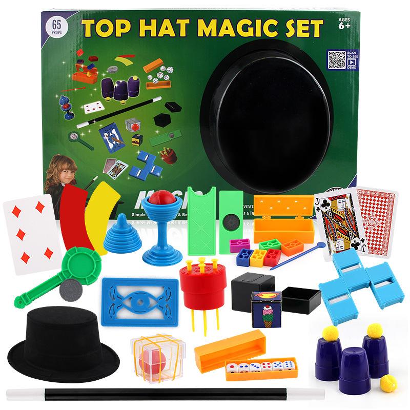 Cross-border Magic Props Black Magician Hat Adult Children Magic ...