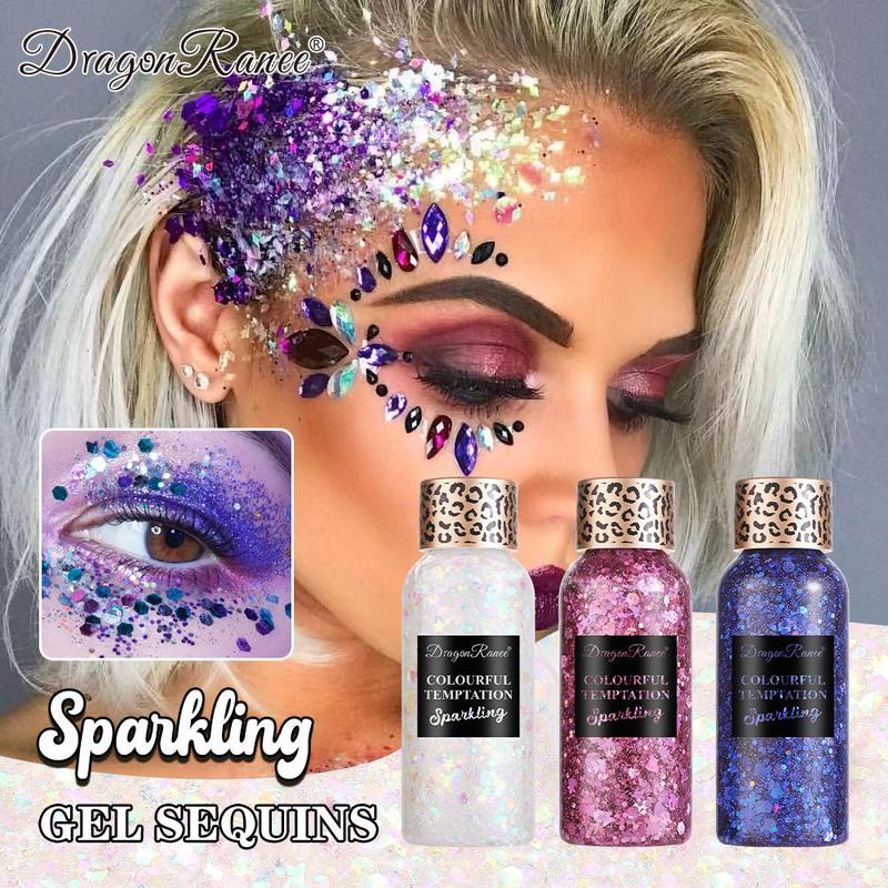 Shiny Crystal Eye Makeup Sequins Gel Eye Shadow Pearlescent Highlight ...