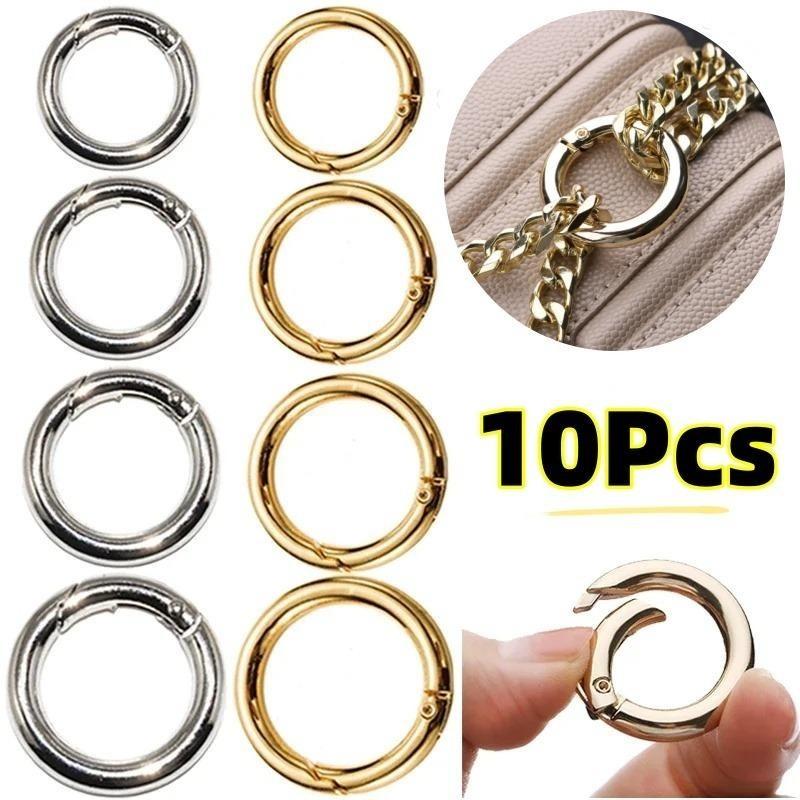 10Pcs Metal O-shaped Ring Spring Clasps Openable Round Carabiner ...
