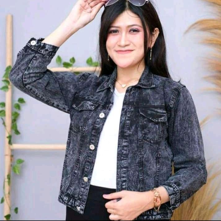 JAKET JEANS WANITA//JAKET CROP WANITA//JAKET BIONDY WANITA Variasi ...