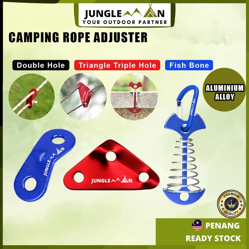 JUNGLEMAN Camping Rope Adjuster Windproof Rope Tensioner Aluminium ...