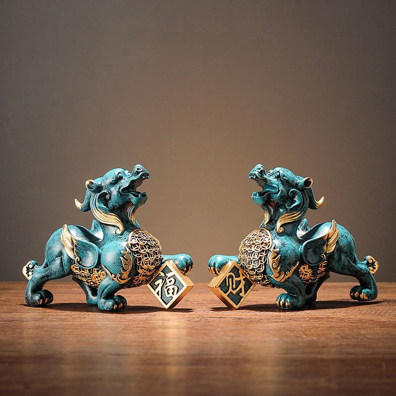 Chinese Pixiu Ornament Pair Home Office Creative Decoration Living ...