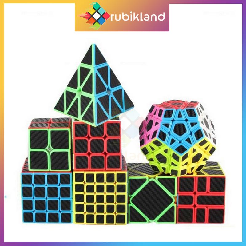 Trọn Bộ Rubik Carbon MoYu MeiLong 2x2 3x3 4x4 5x5 Pyraminx Megaminx ...