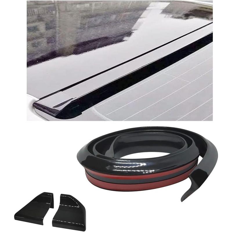 Car Rear Spoiler Roof Lip Kit, Carbon Fiber 3D Rubber Trunk Spoiler ...