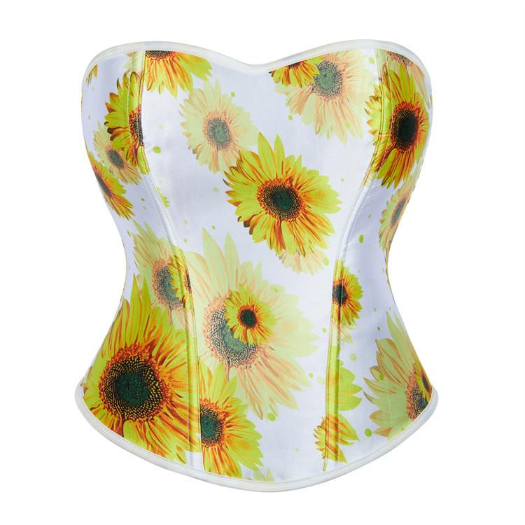 Women Gothic Strapless Underbust Corset Waist Trainer Slimming Bustiers ...