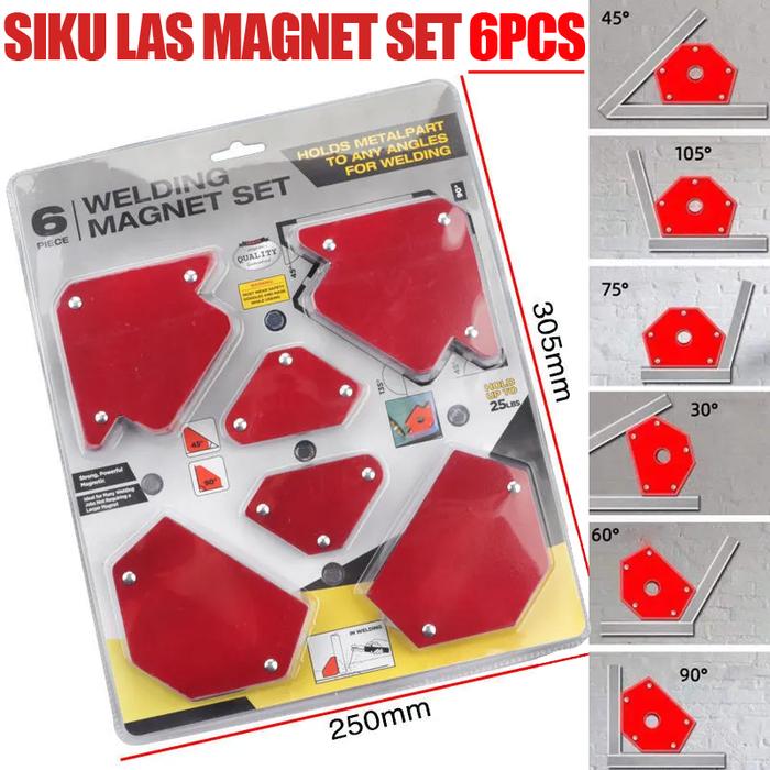 Promo 6pcs Siku Magnet Mini Set Untuk Las / Arrow Magnetic Welding ...