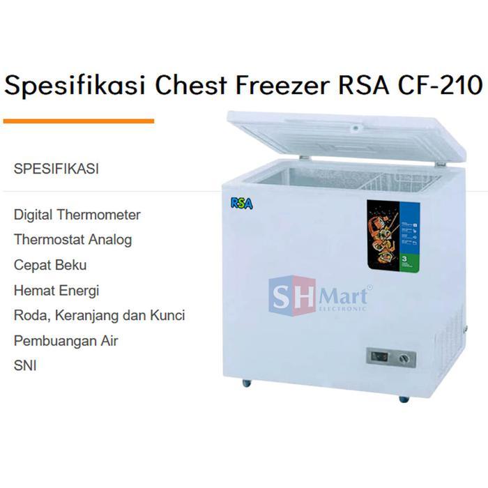 HARGA PROMO CHEST FREEZER RSA CF210 / FREEZER BOX CF 210 200 LITER ...
