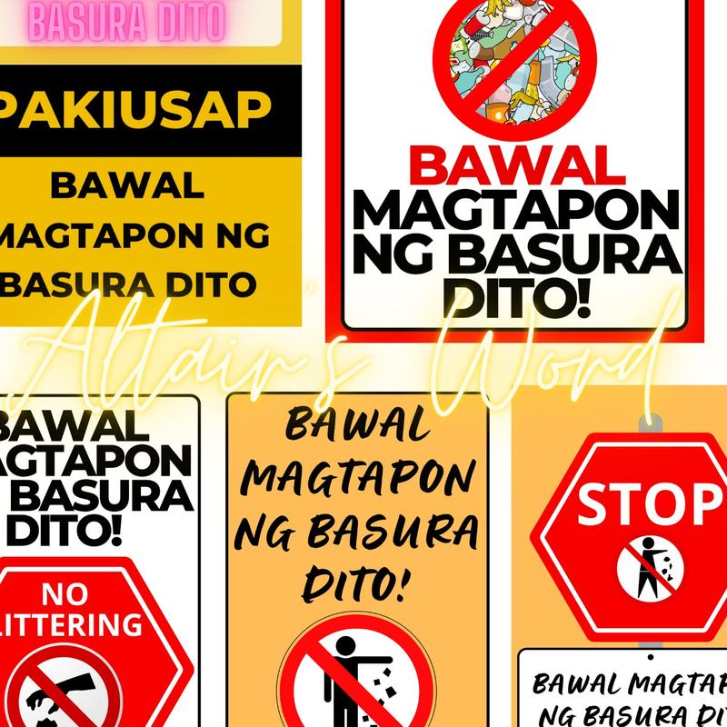 Bawal Magtapon ng Basura Dito Signage PVC Signage Sticker No - TikTok ...