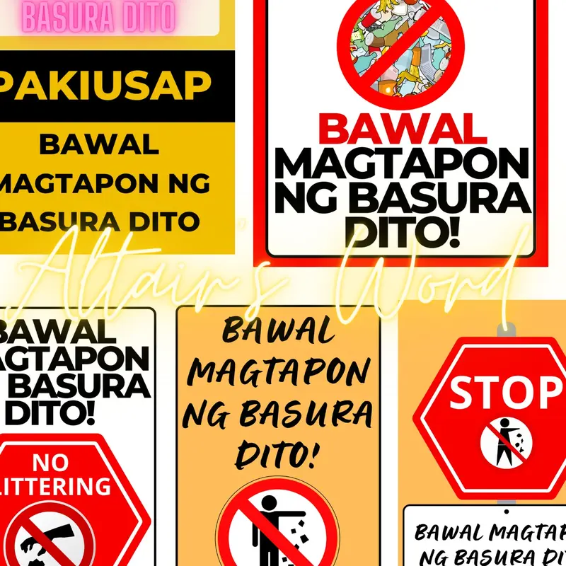 Bawal Magtapon ng Basura Dito Signage PVC Signage Sticker No - TikTok ...