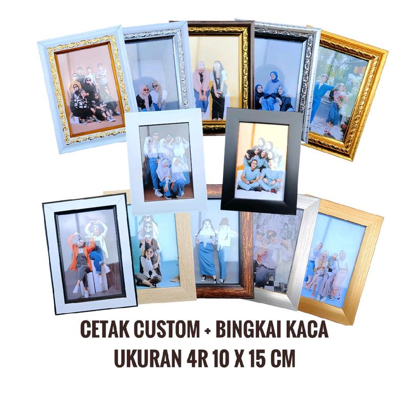 Paket cetak foto custom+Bingkai kaca 4R (10x15cm) - Shop | Tokopedia