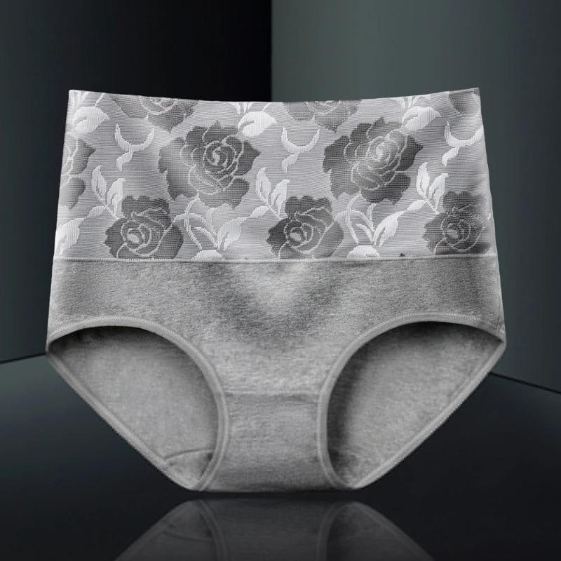 Large Size Underwear Women Panties High Waist Cotton Briefs Seamless ...