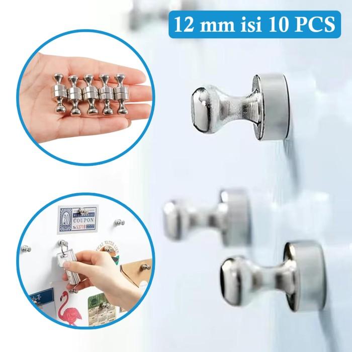 Jual 10Pcs Push Pin Magnet Kulkas 12mm Papan Gantungan Magnetic Paku ...