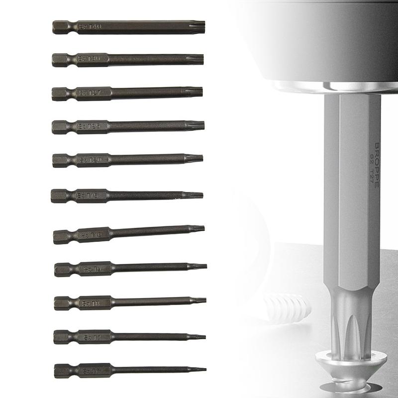 11pcs Torx Screwdriver Bit Set Hex Security Magnetic Head 75MM - TikTok ...