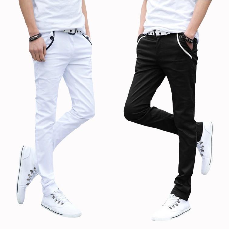 Seluar Jeans Lelaki, Seluar Belia Putih, Slim Fit, Fesyen, Trend ...