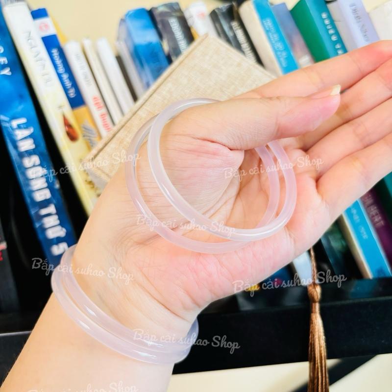 [ SALE CỰC SỐC ] Vòng tay mã não Chalcedony 1 cặp bản đũa 4m - TikTok ...