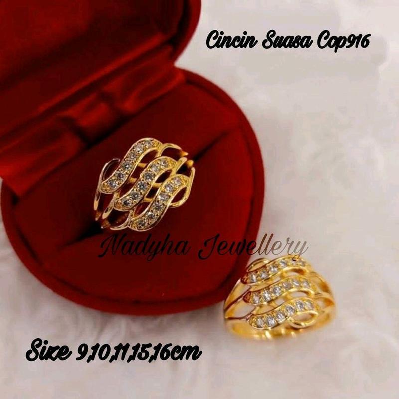 SUASA CINCIN FESYEN DEWASA Metal Coating Emas Barang Kemas Jewelry ...