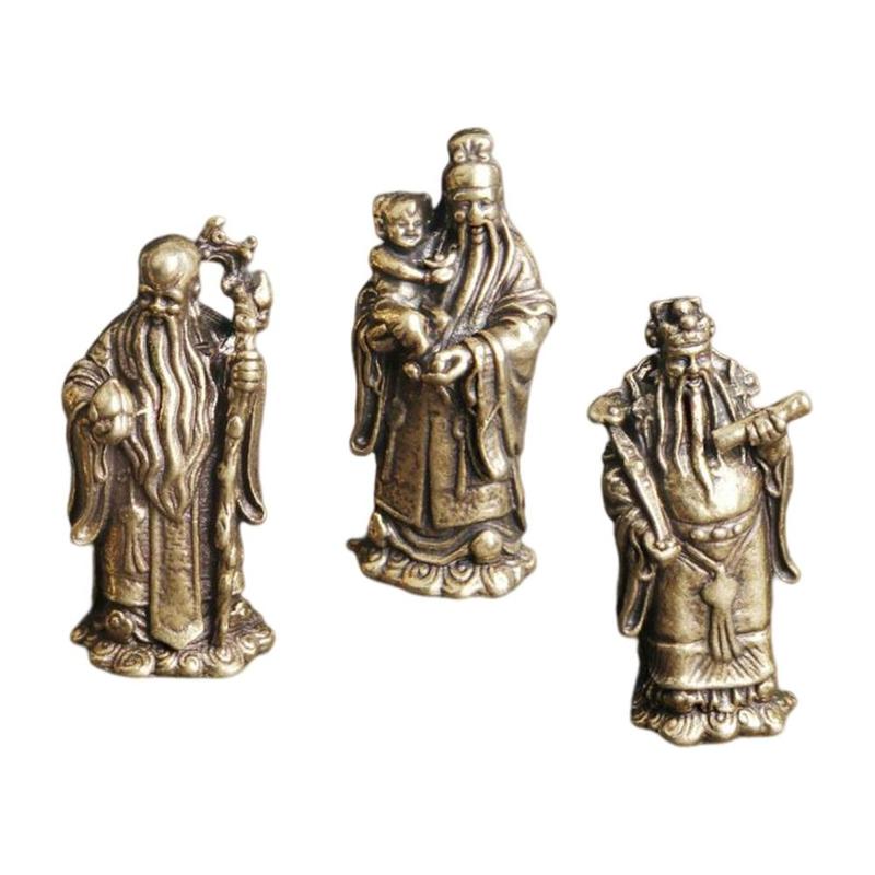Copper Fu Lu Shou Statue, Lucky Immortals Ornaments Fuk Luk Sau ...