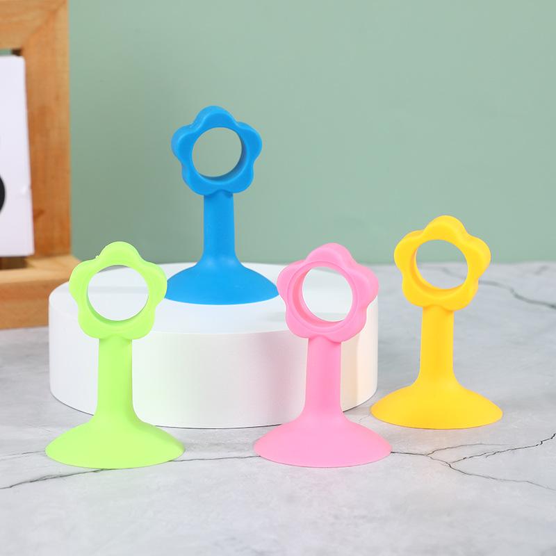 Silicone door suction non-punch anti-collision glass buffer door handle ...