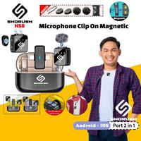 Jual Shorush H58 Dual Wireless Microphone Clip On 2-In-1 Mic Magnetic ...