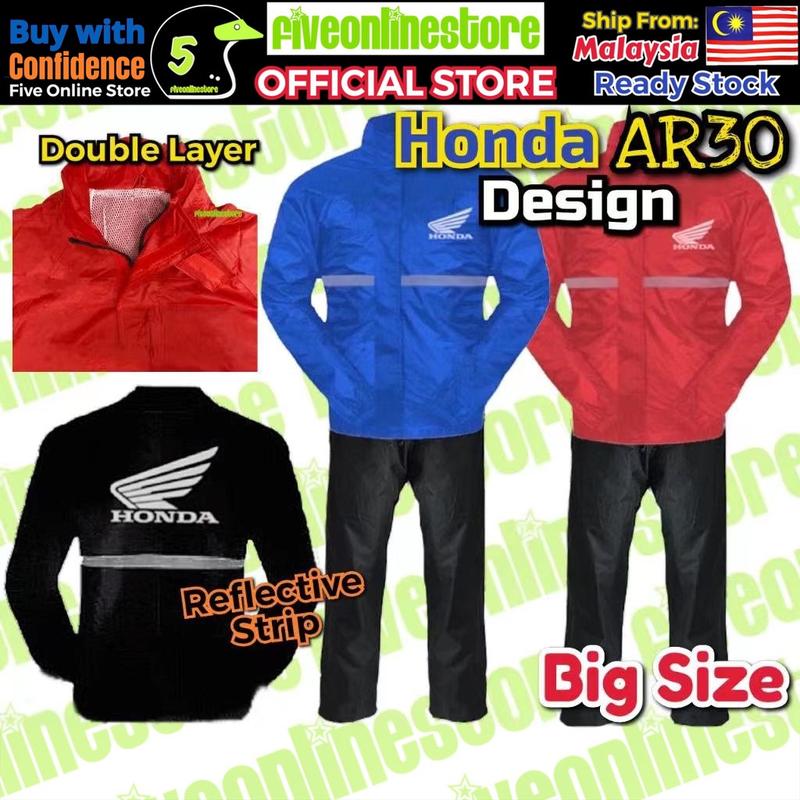 HONDA Raincoat AR30 With Pants Baju Hujan Seluar Hujan Big Size ...