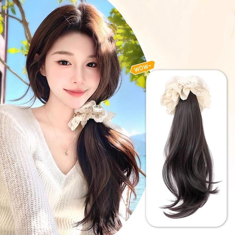 Lace Lace Style Clip High Ponytail Simulation Hair Fluffy Natural ...
