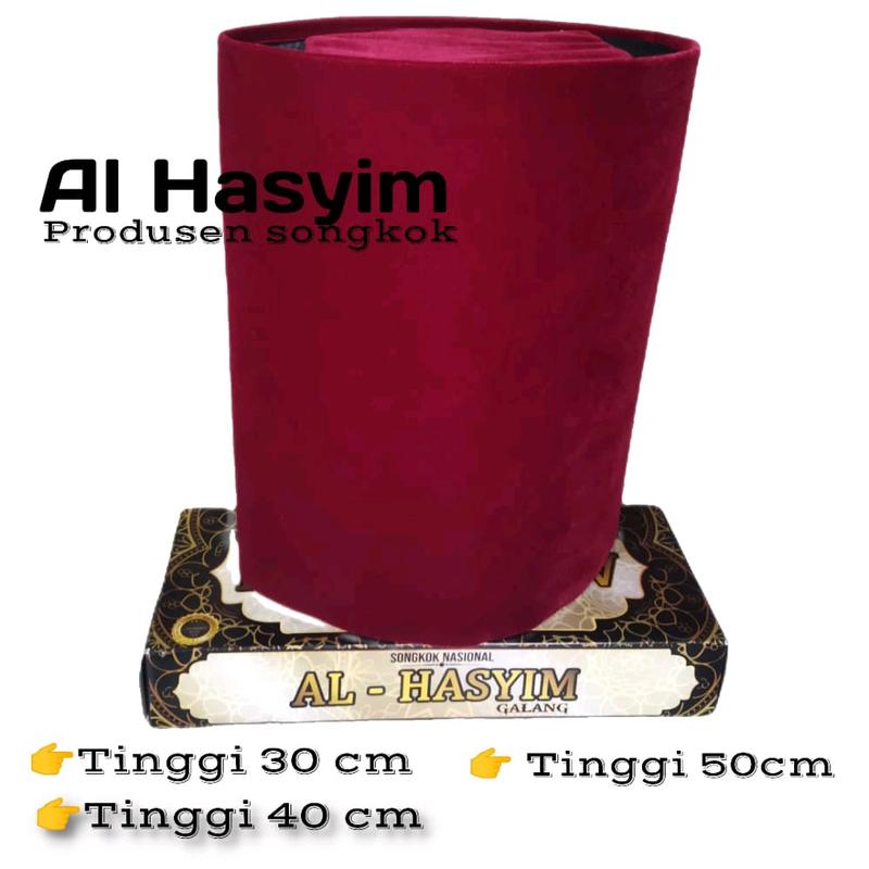 (Ready)peci kopyah merah maron AC tinggi 30 cm/40 cm/50 cm Kopiah Peci ...