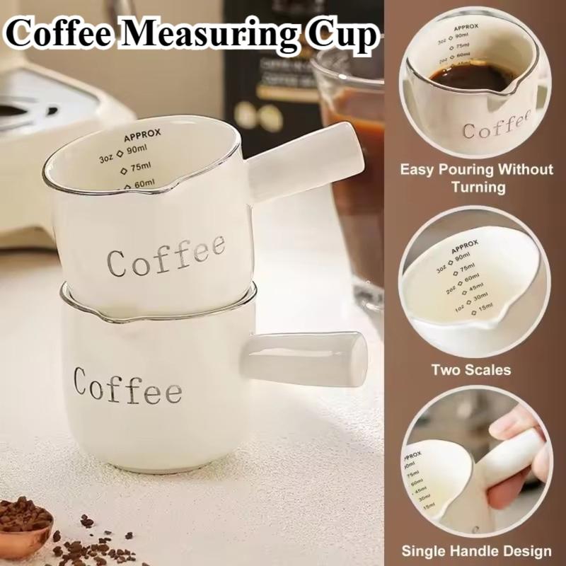 Ceramic Coffee Measuring Cup with Handle Liquid Container Milk - TikTok ...