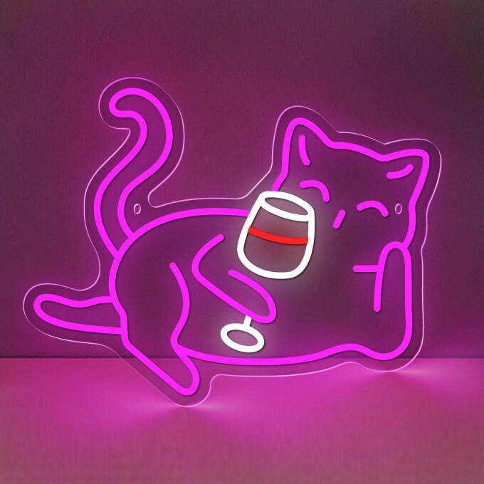Red Cat Drinking [40 * 31cm] USB Neon Sign, Christmas LED Neon - TikTok ...