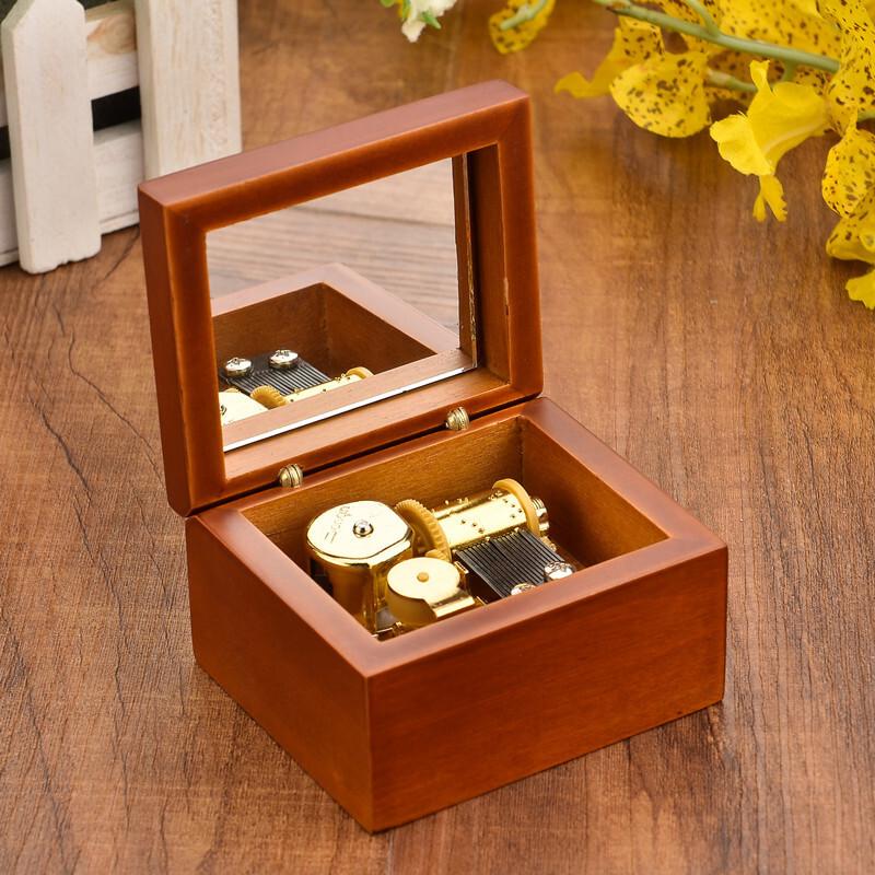 Gold-Plated Movement Clockwork Red Wood Music Eight-Tone Box - TikTok ...