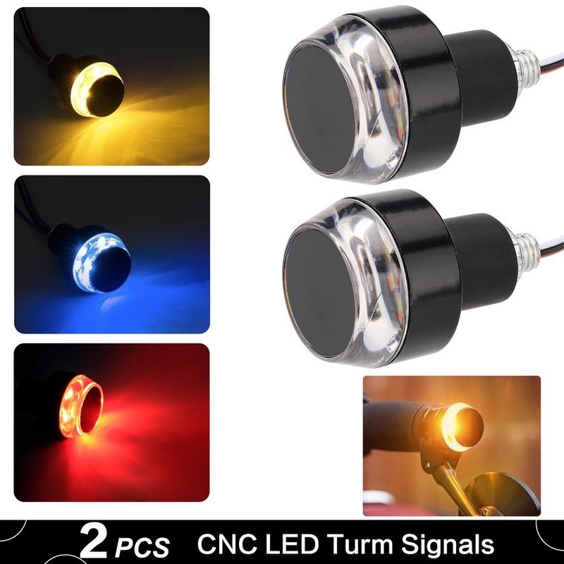 2 Pcs Motorcycle 22mm LED Handle Bar End Indicator Grip Plug - TikTok ...