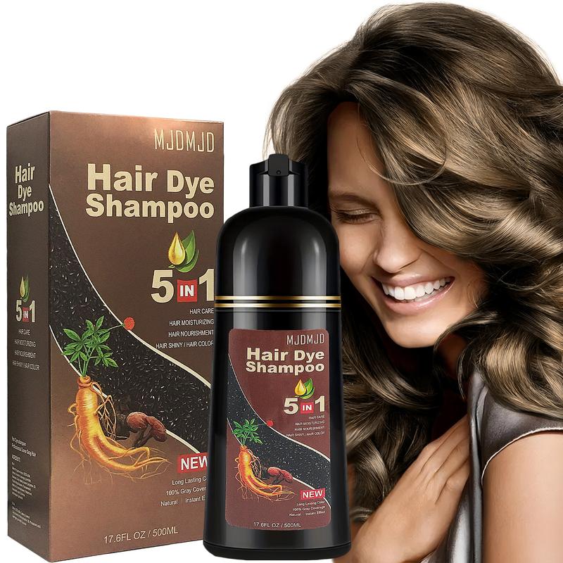 Deep Chocolate Hair Dye Shampoo 5 in 1 for Gray Hair, Ammonia-Free ...