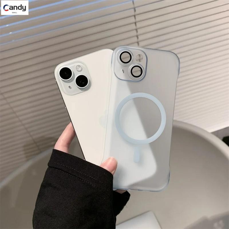 Sarung Telefon Tanpa Bingkai Magnetik, Jelas, Serasi dengan iPhone ...