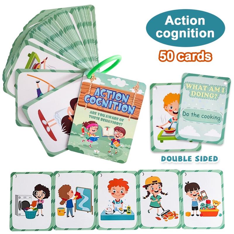 50 PCS Children's Behavior Cognition Cards, Cognitive Pictures - TikTok ...