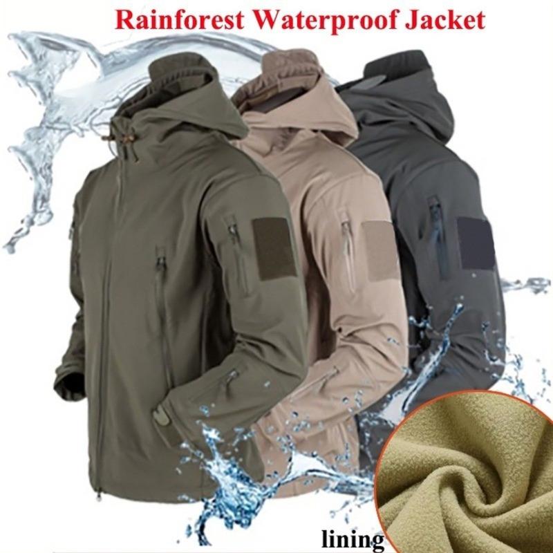 Men Waterproof Cargo Jacket Soft Shell Clothes Cargo Jackets - TikTok ...
