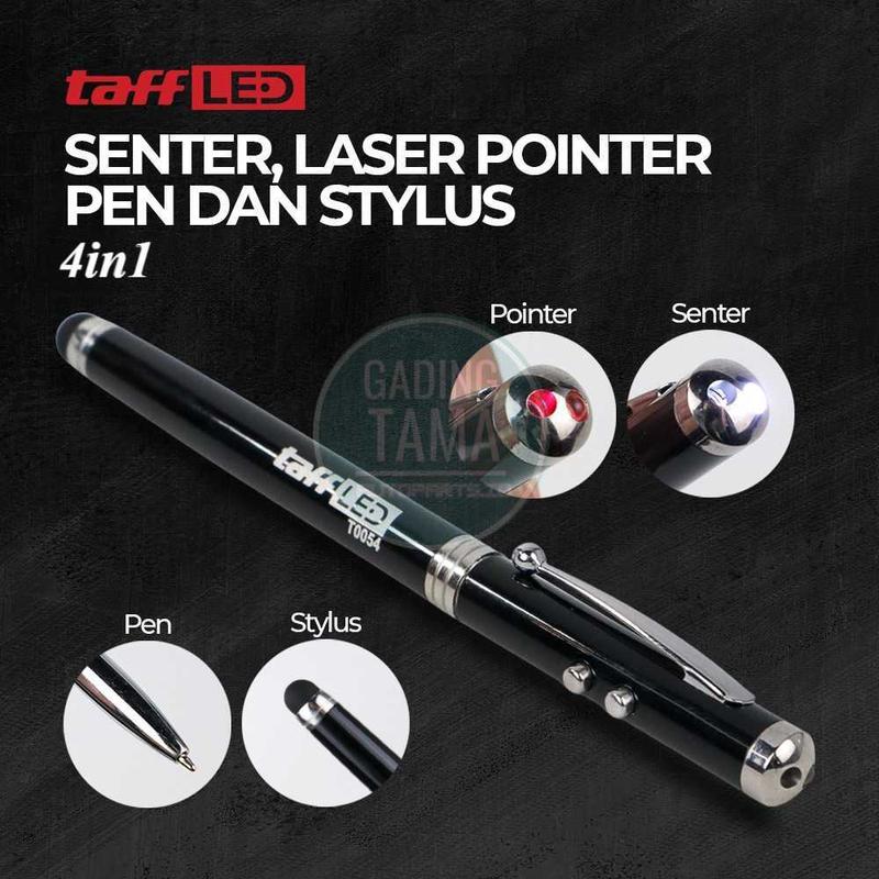 Pulpen 4in1 Senter Laser Pointer Pen dan Stylus Tinta Hitam - T0054 ...