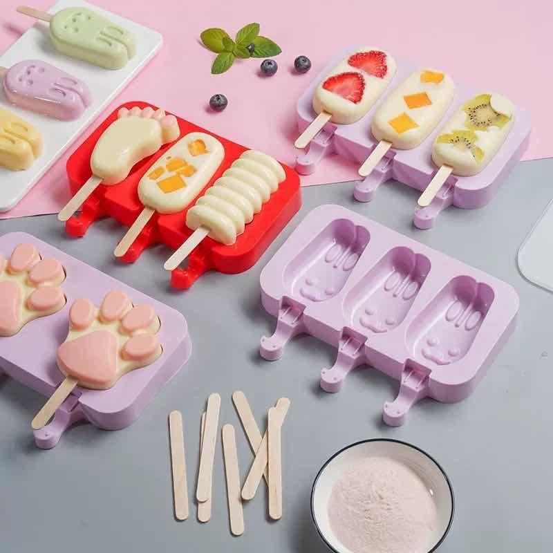 MMM-Cetakan Ice Cream Silicon Cetakan Es Krim Karakter Lucu Popsicle ...