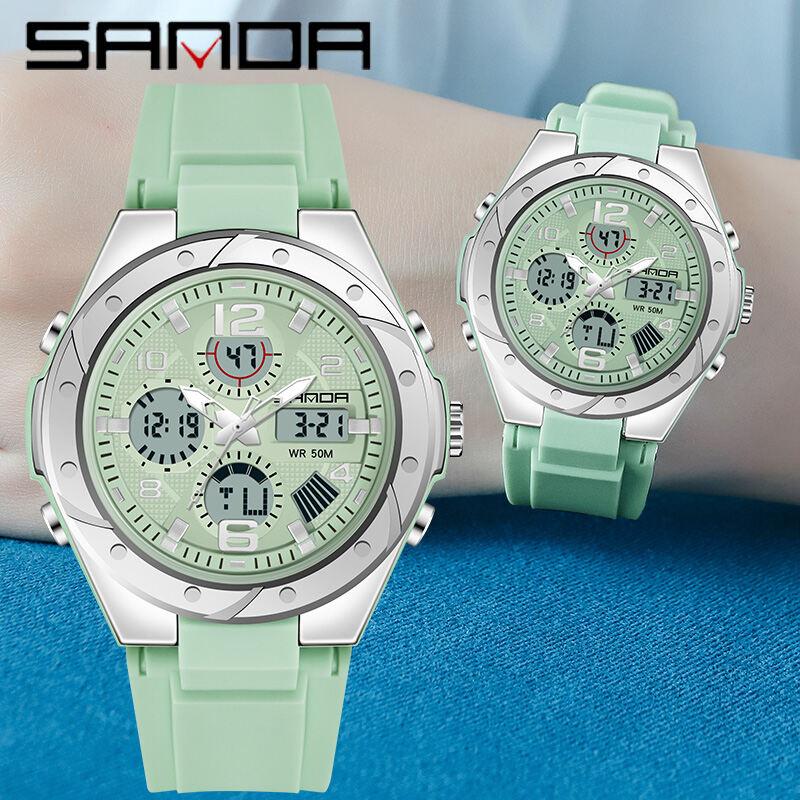 Jam Tangan Sukan Digital LED, SANDA, Mewah dan Fesyen, Gaya Kasual ...