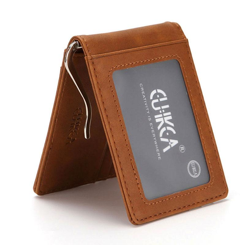 Dompet kulit RFID untuk lelaki, dompet nipis Bifold dengan Klip ...