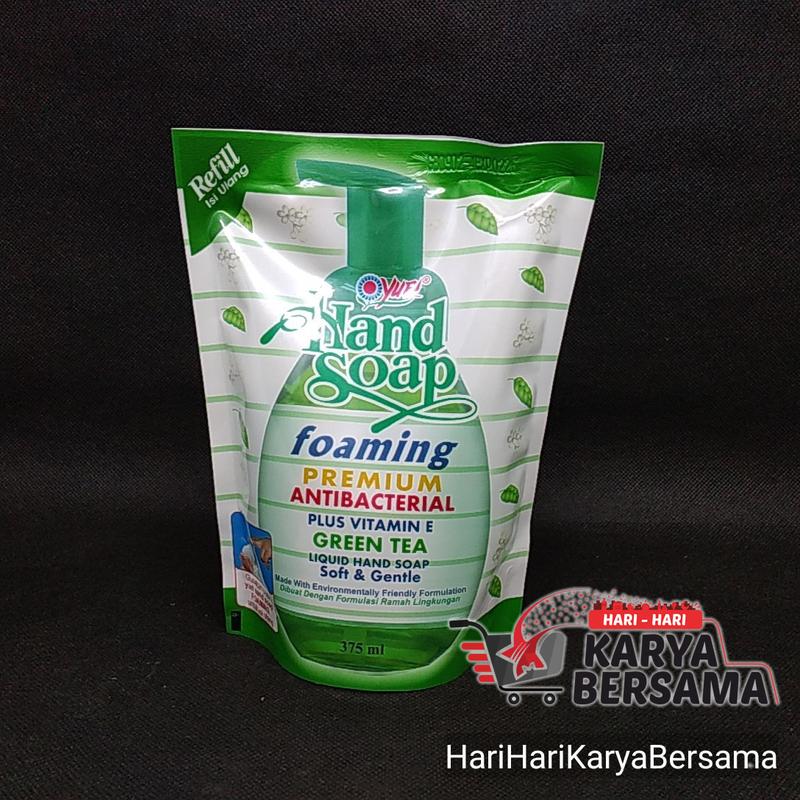 SABUN CUCI TANGAN YURI HAND SOAP FOAMING ANTIBACTERIAL GREEN TEA POUCH ...