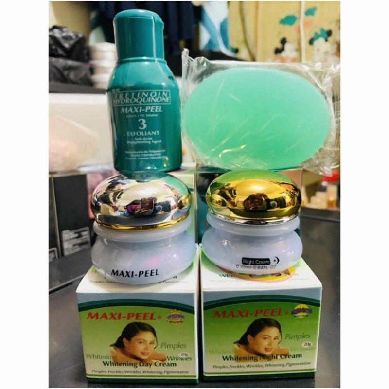 Maxi-peel Whitening Set 4 in 1 Night Cream/Day Cream/Sabun/Toner ...