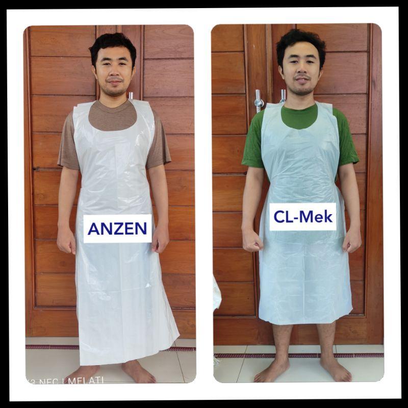 (10 biji) Apron Disposable TEBAL PE plastik panjang APD surgical gown ...