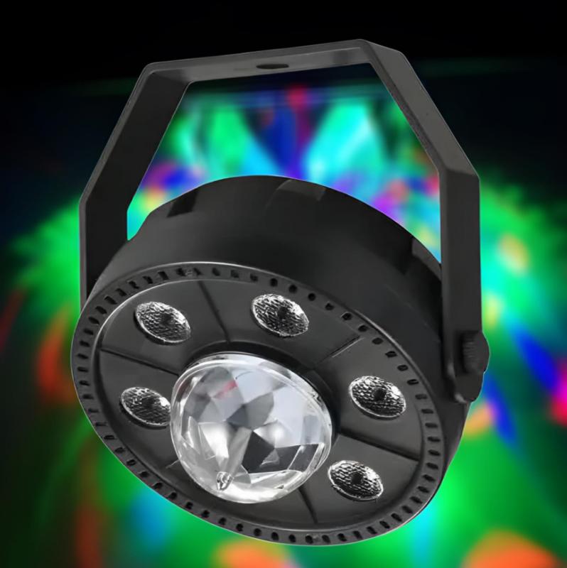 Mini RGB 6 Led Par Light Sound Active with Rotating Disco Light ...