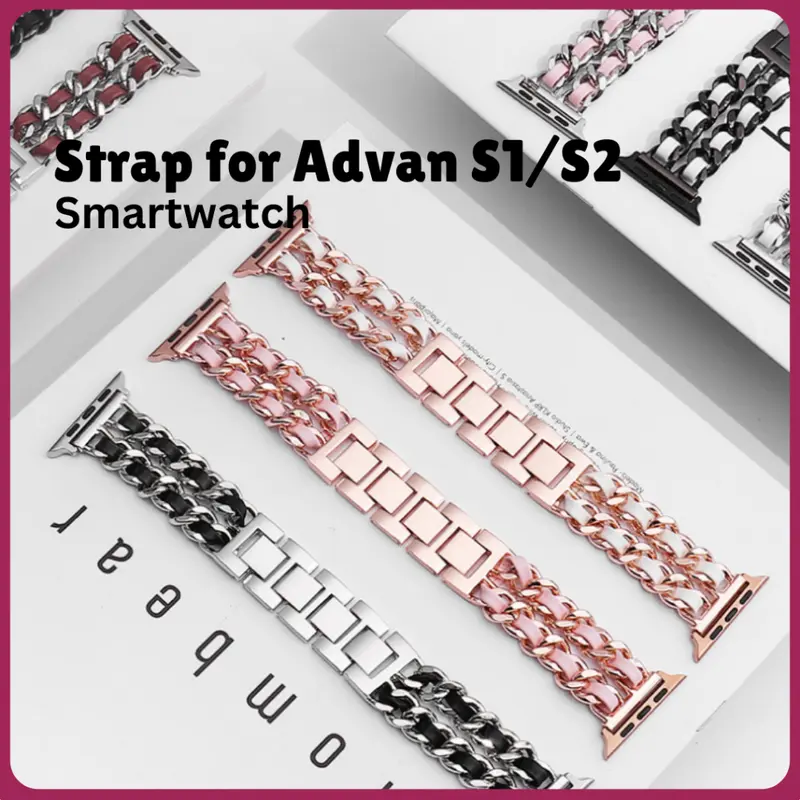 Double row denim chain metal Strap for ADVAN Smartwatch S1 S - Shop ...