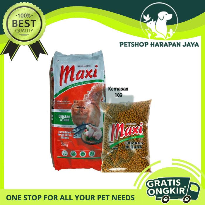 MAKANAN KUCING MAXI CAT FOOD CHICKEN TUNA REPACK 1 KG - Shop | Tokopedia