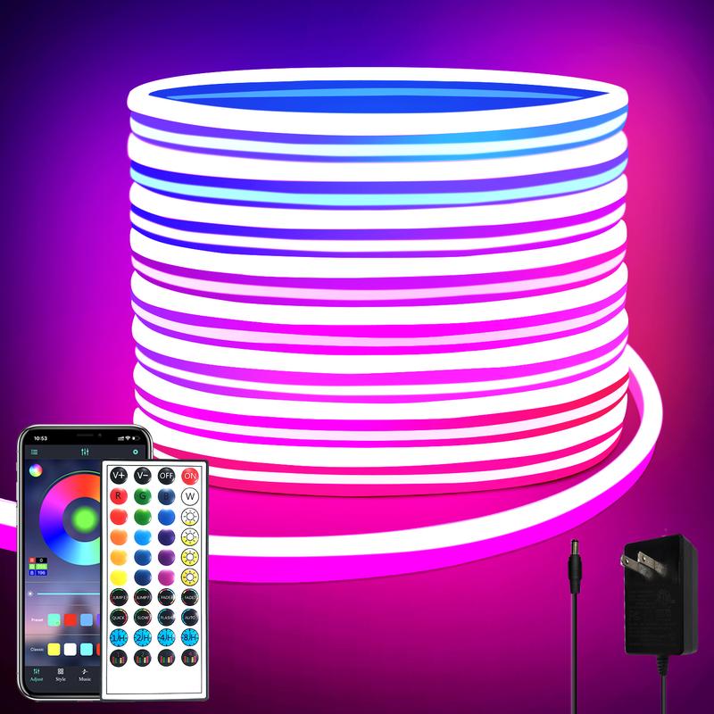 32.8Ft Neon Rope Lights,Flexible Led Rope Lights Control wit - TikTok Shop