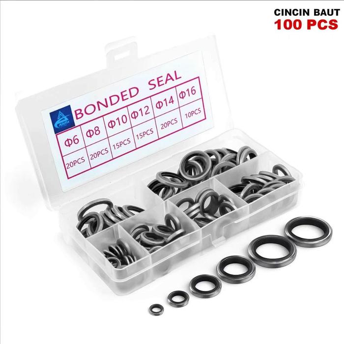 Jual Ring Baut Bonded Seal 100 Pcs Material Besi & Tahan Korosi untuk ...