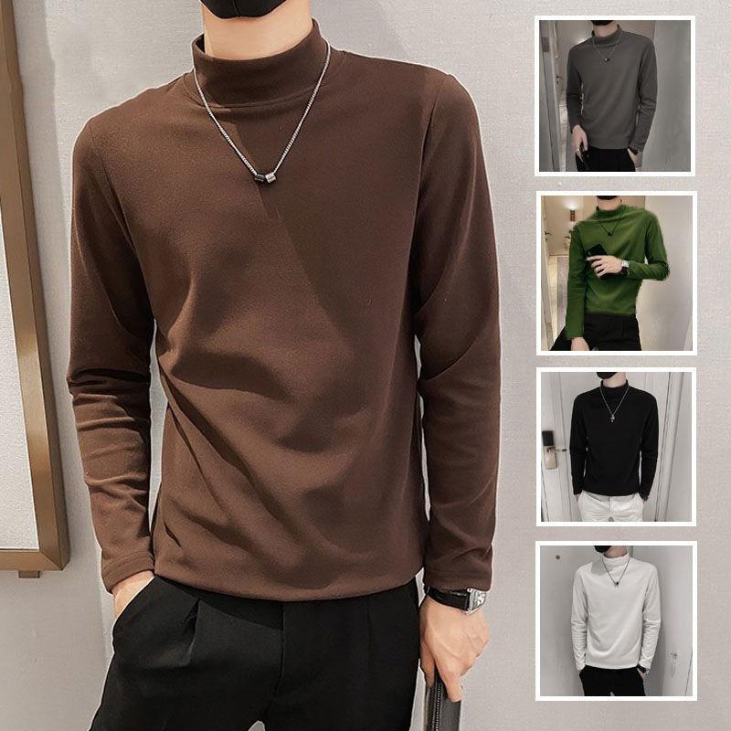 Kemeja Lapisan Asas, Baldu Dua Sisi Dralon, Turtleneck Separuh ...